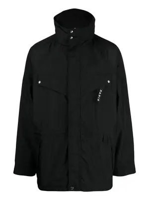 Givenchy Logo Print Parka Jacket - Black
