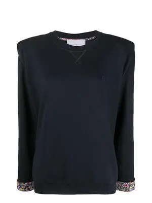 PHILOSOPHY DI LORENZO SERAFINI Shoulder Pad Cotton Sweatshirt