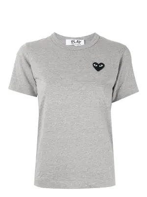 Play Comme Des Garcon Logo Patch T-shirt - Grey