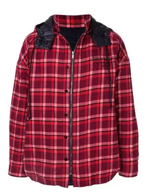 JUUN.J Check Print Padded Jacket - Red