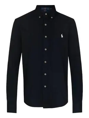Polo Ralph Lauren Logo Embroidered Button-down Shirt - Black