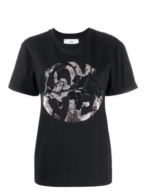 Alberta Ferretti Love Me Embellished T-shirt - Black