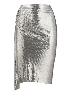Rabanne Chainmail Ruched Skirt - Silver