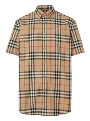 Burberry Check Short-sleeve Shirt - Neutrals