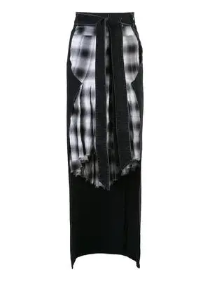 BEN TAVERNITI UNRAVEL PROJECT Reconstructed Denim Skirt - Black