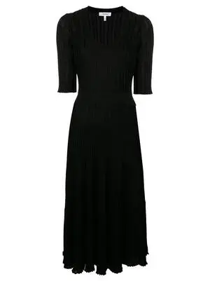 CASASOLA Knitted Scoop Neck Dress - Black