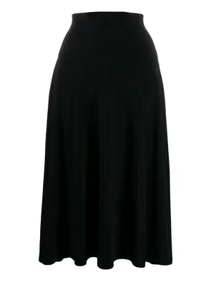 Norma Kamali Flared Midi Skirt - Black
