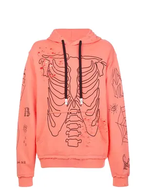 HACULLA. Sing Distressed Graphic Hoodie - Orange