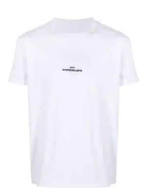 MAISON MARGIELA Distorted-logo Cotton T-shirt - White