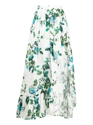 BLUMARINE Blumarine Asymmetric Ruffled Floral Print Skirt
