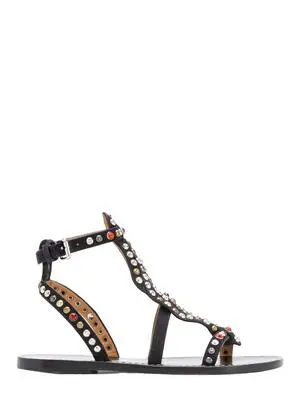Isabel Marant Étoile Studded Flat Sandals - Black