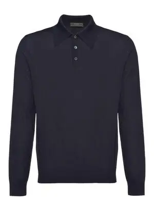 Prada Worsted Wool Polo Shirt - Blue