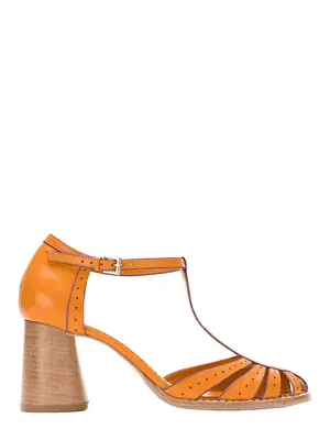 STUDIO CHOFAKIAN Sarah Chofakian Leather Block Heel Pumps