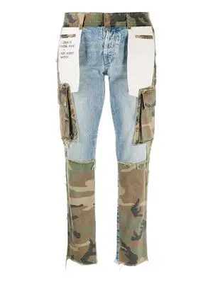 BEN TAVERNITI UNRAVEL PROJECT Camouflage-Print Panelled Jeans
