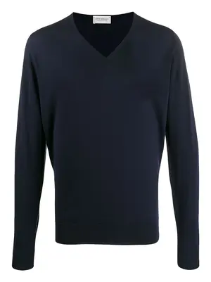 John Smedley Wool Knit Jumper - Blue
