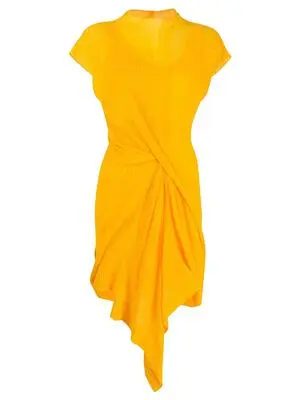 Nina Ricci Draped Front Shift Dress - Yellow