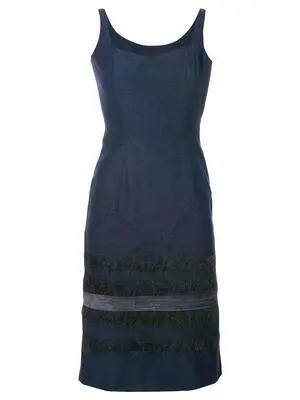 John Galliano Paneled Midi Dress - Blue