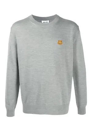 Kenzo Tiger Embroidered Jumper - Grey