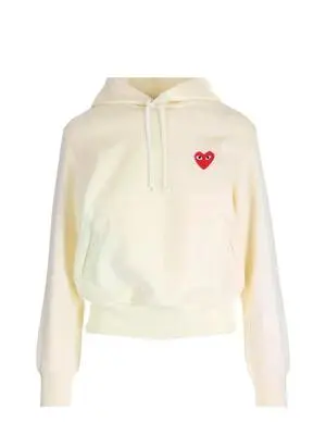 Play Comme Des Garcon Heart Patch Hoodie - Neutrals