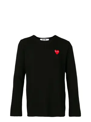 Play Comme Des Garcon Logo Patch Jumper - Black