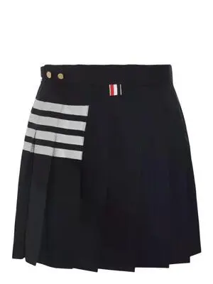 Thom Browne Thom Browne Pleated Mini Skirt With Signature 4-Bar Stripes Blue