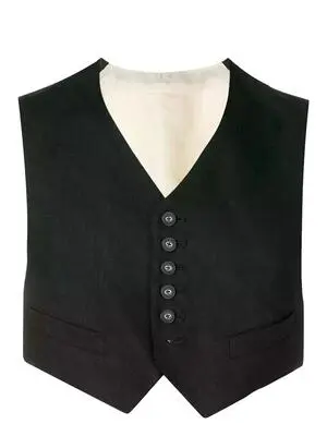JEAN PAUL GAULTIER Cropped Waistcoat - Black