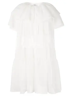Goen.j Tiered Mini Dress - White