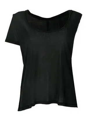 BEN TAVERNITI UNRAVEL PROJECT Asymmetric Twisted Scoop Neck Tank - Black