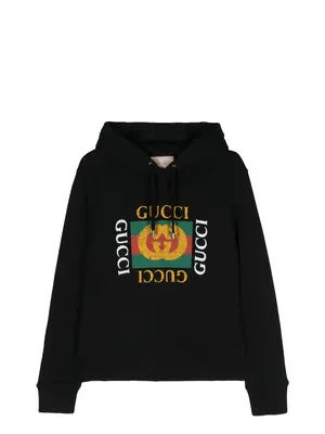 Gucci Interlocking G Cotton Hoodie - Black