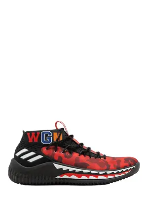 Adidas X Bape Dame4 Shark Abc Camo Sneakers - Red