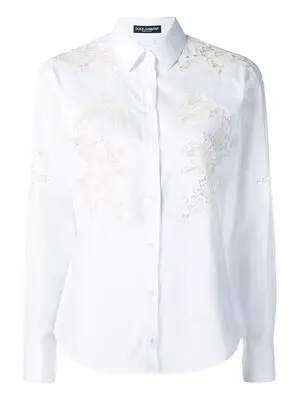 Dolce & Gabbana Lace Insert Shirt - White