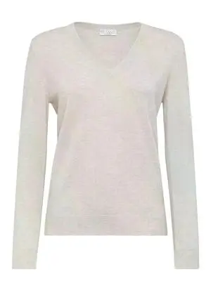 Brunello Cucinelli Long-sleeve Fitted Jumper - Neutrals