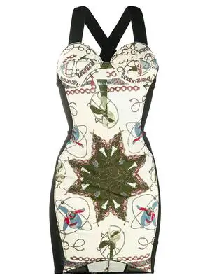 Jean Paul Gaultier Electrical Print Bodycon Dress - Neutrals