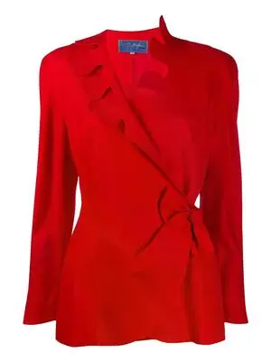THIERRY MUGLER Scalloped Neck Wrap Jacket