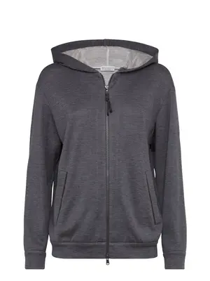 Brunello Cucinelli Zipped Long-sleeve Hoodie - Grey