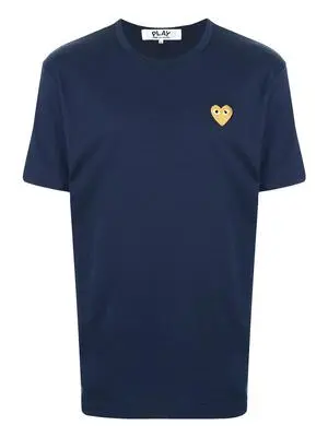 Play Comme Des Garcon Embroidered Logo T-shirt - Blue