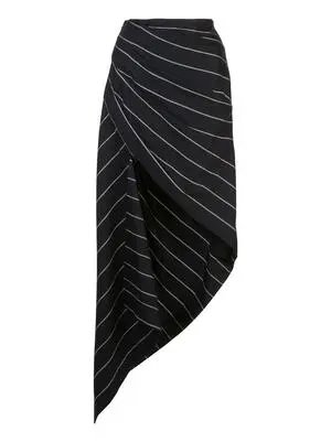 Monse Pinstriped Asymmetric Skirt - Black
