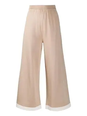Moschino Cropped Wide Leg Trousers - Neutrals