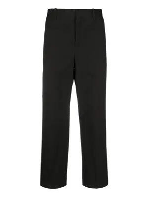 Neil Barrett Contrasting Side Panel Cropped Trousers - Black
