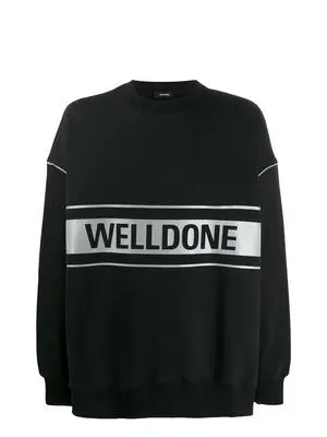 We11Done Logo Print Sweatshirt - Black