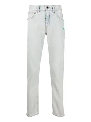 Off-White Cotton Slim-fit Jeans - Blue