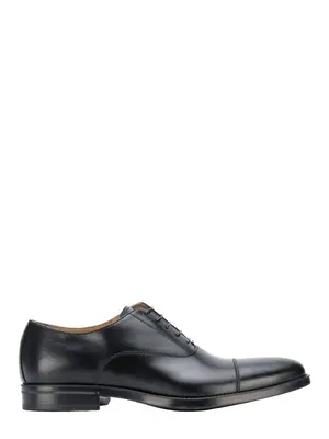 SCAROSSO Leather Oxford Shoes - Black