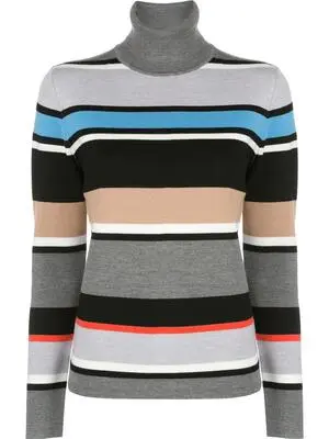 Aztech Mountain Matterhorn Turtle Neck Stripe Jumper - Blue