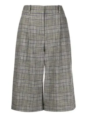 Veronica Beard High-rise Checked Culottes - Grey