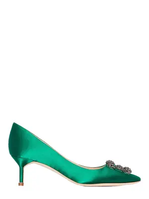 Manolo Blahnik Hangisi 50mm Pumps - Green