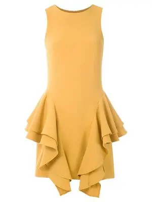 OLYMPIAH Frill Paneled Sleeveless Dress - Yellow