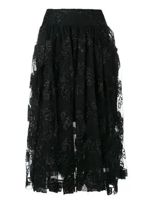 SIMONE ROCHA Jacquard Tulle Midi Skirt