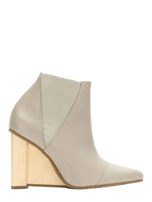 STUDIO CHOFAKIAN Leather Wedge Boots - Neutrals