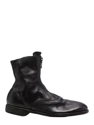 Guidi Zip Front Ankle Boots - Black