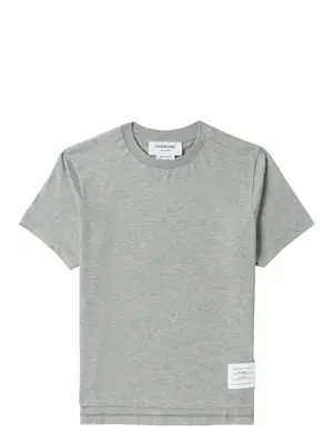 Thom Browne Logo-patch Cotton T-shirt - Grey